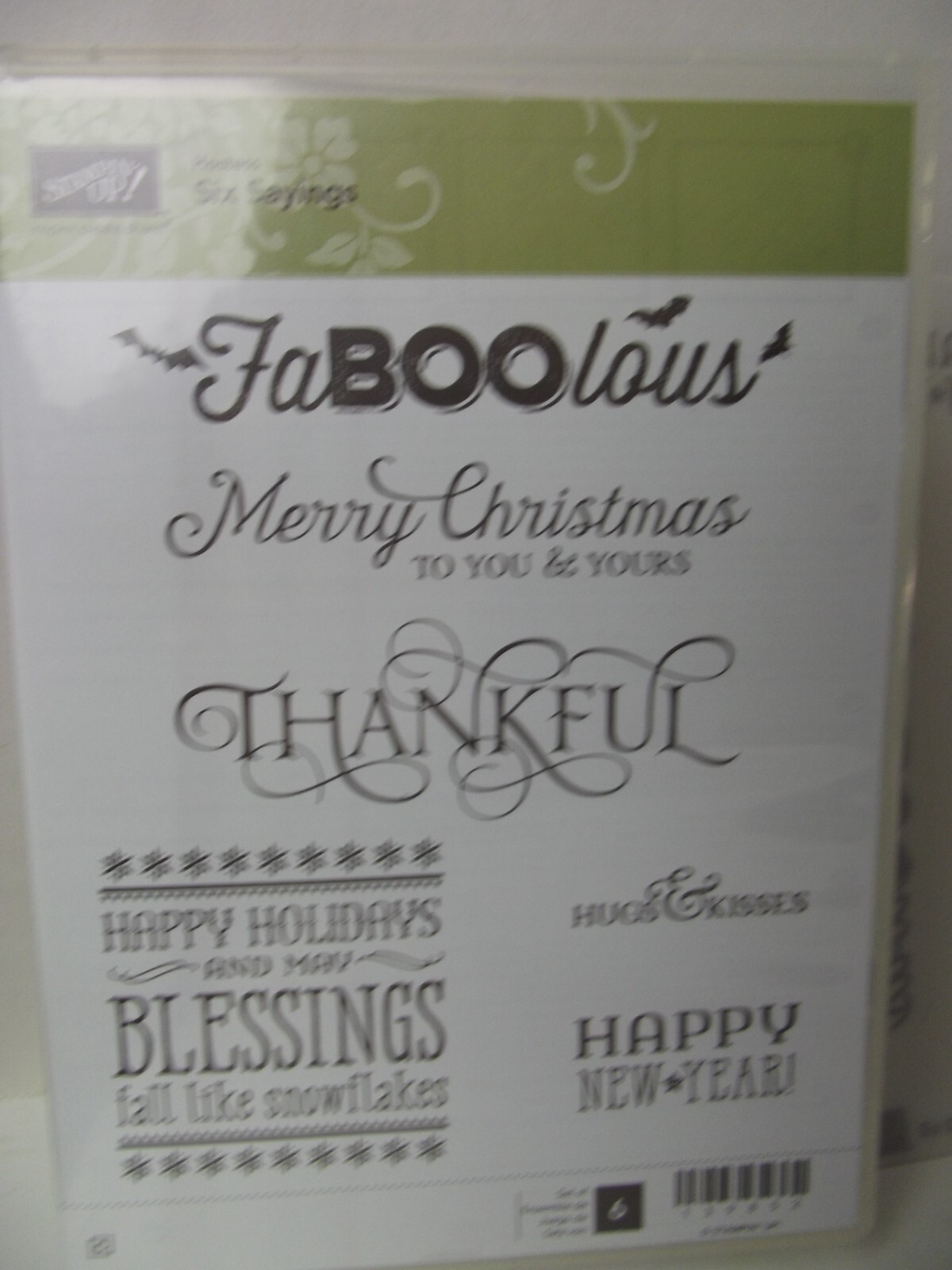 Stampin' Up Six Sayings HTF Boo Thankful Christmas Blessings Love ...
