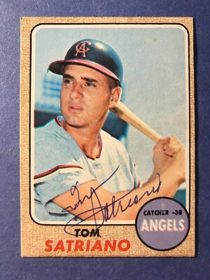 SIGNED TOM SATRIANO 1968 TOPPS BASEBALL CARD - ANGELS | eBay