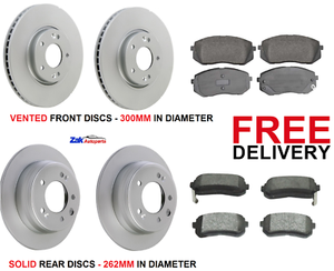 FOR KIA SPORTAGE 1.6 1.7 CRDI (2010-2016) FRONT & REAR BRAKE DISCS AND ...