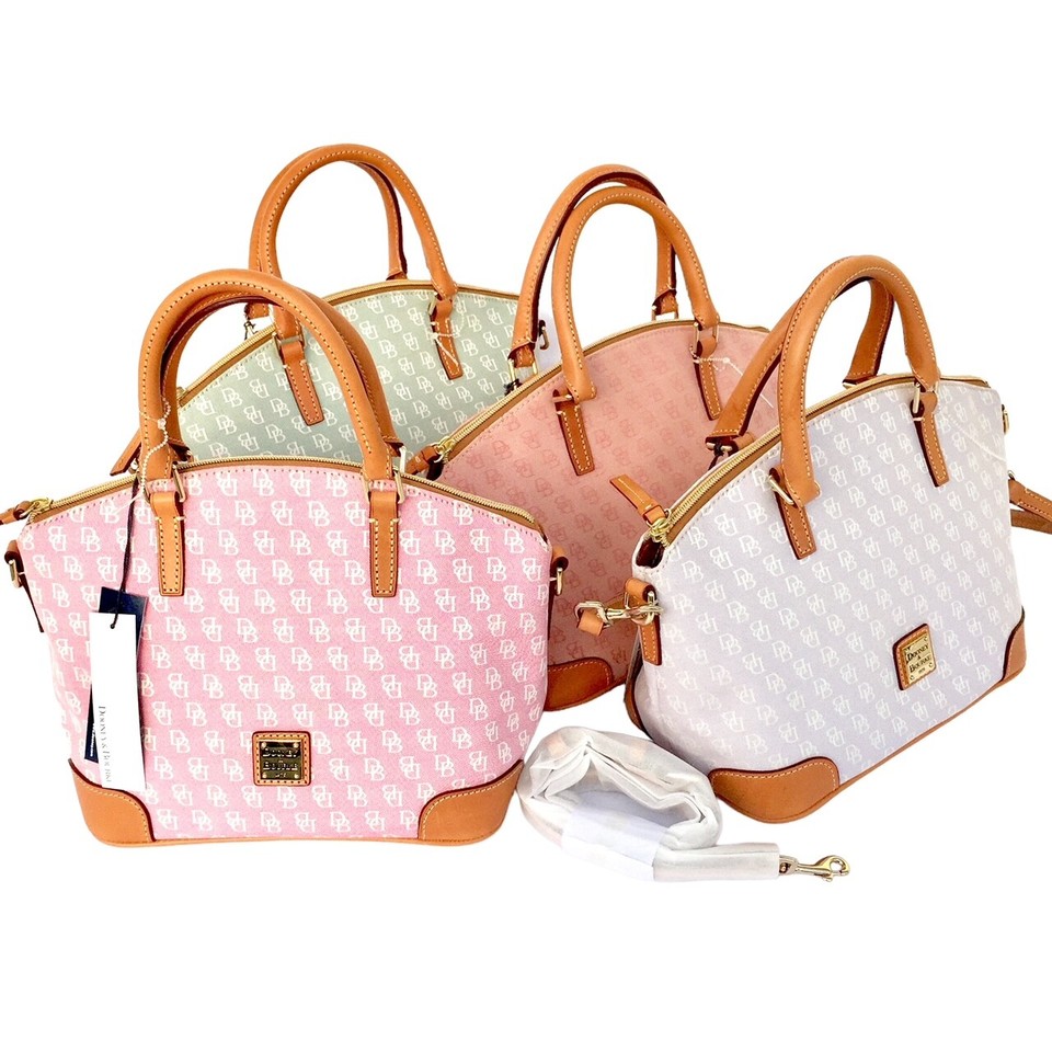 Dooney Bourke Handbag Charlie Satchel Canvas Crossbody Signature Logo ...