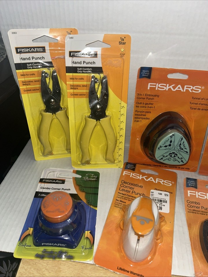 Fiskars Crafting Paper Punches Scrapbooking Card Making NWT Lot Of 10 ...
