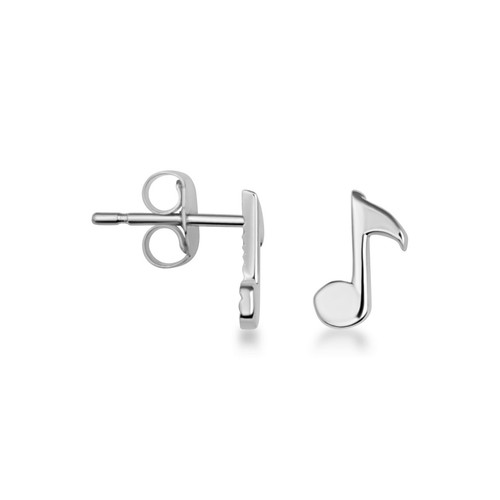 .925 Sterling Silver Eighth Note Music Stud Earrings | eBay