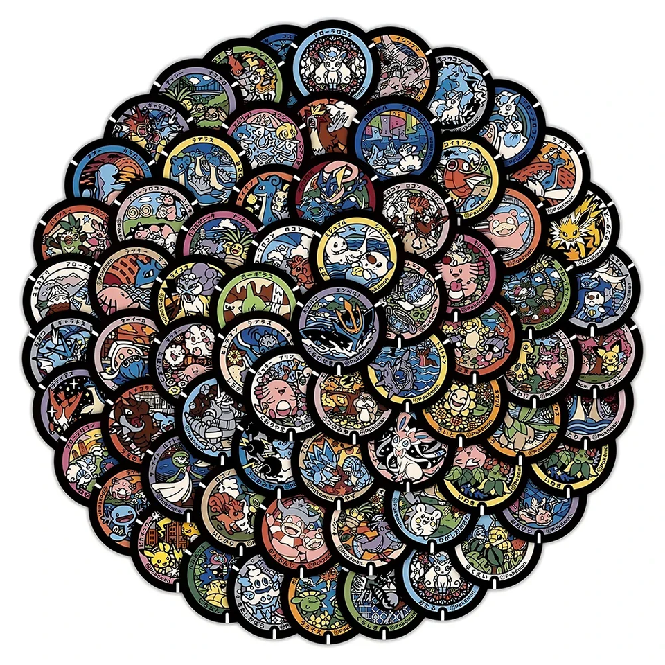 Pokemon Stickers 108 Pc Pack Japanese Sewer Manhole Sticker Art ...