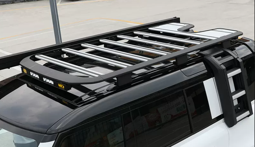 For Land Rover Defender 2020-2023 Black Alloy Top Roof Rack Luggage ...