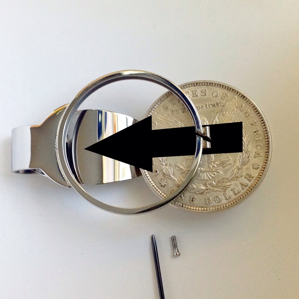 Silver Dollar Size Money Clip Stainless Coin Holder Bezel Morgan Peace ...
