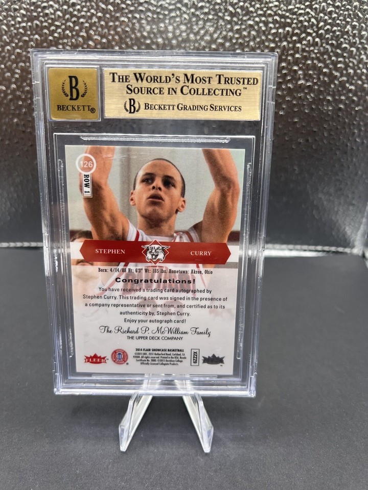 2014-2015 SP Authentic Flair Showcase Row 1 Stephen Curry Auto BGS 9.5 ...