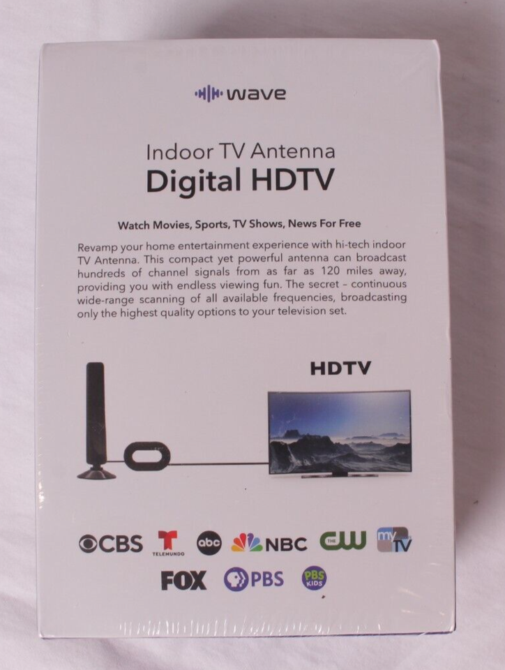 Wave Indoor TV Antenna Digital HDTV - 1080P Ultra HD - Ships from US | eBay