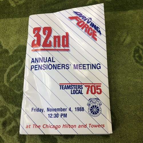 Teamsters Local 705 32nd Annual Pensioners Meeting Booklet 1988 | eBay