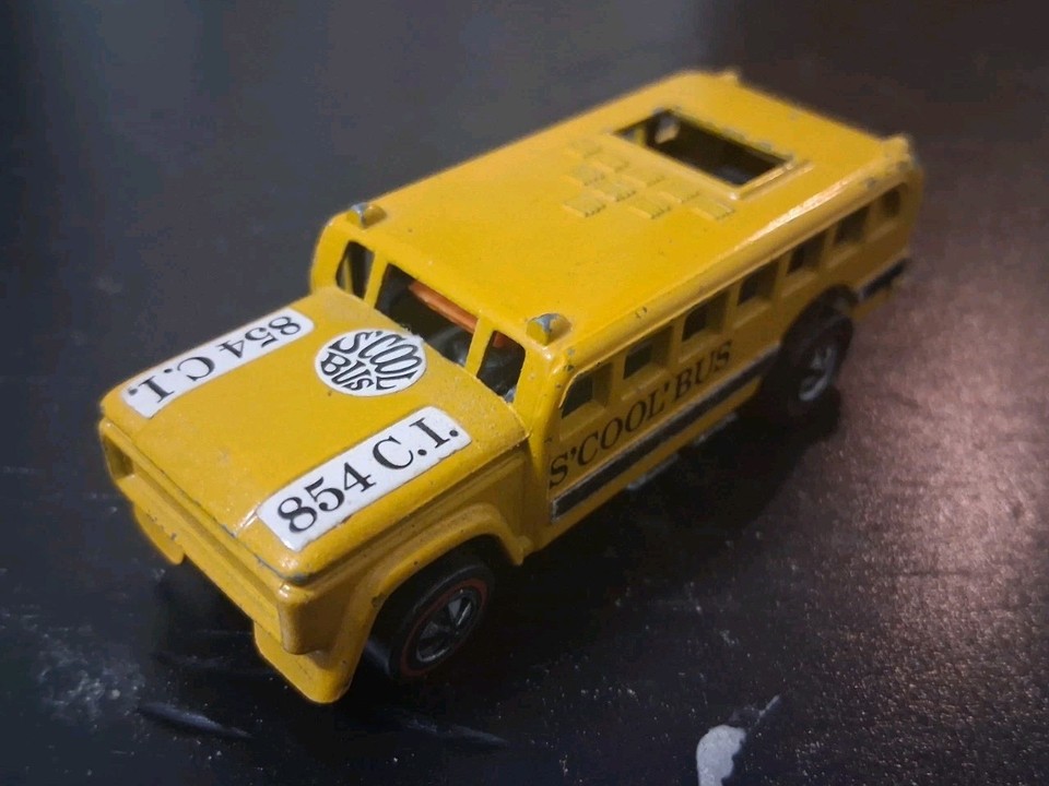 Vintage Hot Wheels Redline S'cool Bus Yellow Funny Car Hong Kong | eBay