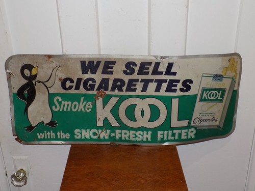 Vintage Smoke Kool Cigarettes Tin Advertising Sign | eBay