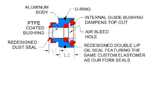 Rear Shock Seal Head 40x12.5mm Yamaha IT200 84-86, YZ125 84-85, YZ80 ...