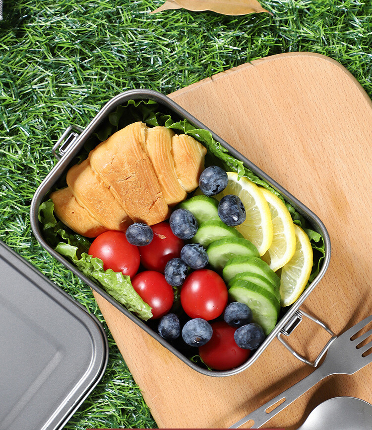 Healthy Titanium Alloy Portable Bento Dinner Box Leak-Proof Lunch Box ...