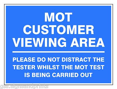 400 X 300MM QTY X1 MOT CUSTOMER VIEWING AREA / GARAGE - WORKSHOP - MOT ...