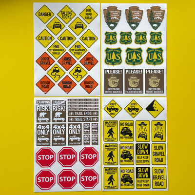 10th 1:10 scale RC ROCK CRAWLING OFF ROAD TRAIL WARNING SIGNS STICKERS ...
