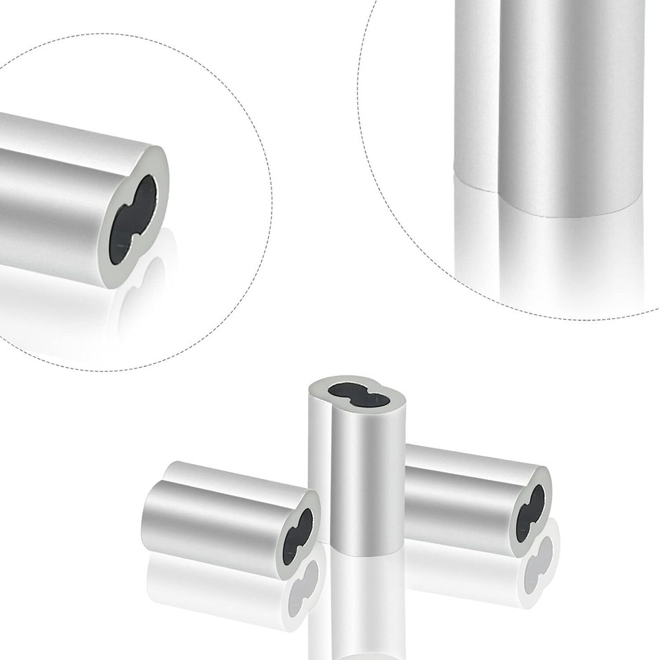 200 Pcs Aluminum Crimping Sleeve 1/16", Cable Ferrule Wire Rope Sleeves ...