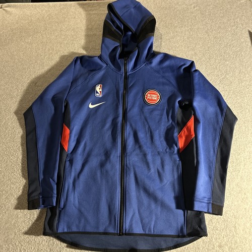 Nike NBA Detroit Pistons Full Zip Hooded Warm Up Jacket - Mens Large L ...