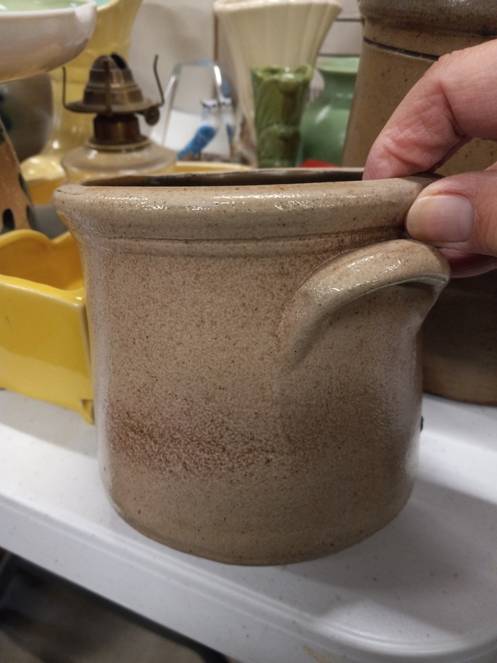 Stoneware Crock W/ Cobalt Blue Bird Quail Antique R & B DIEBBOLL SALT ...
