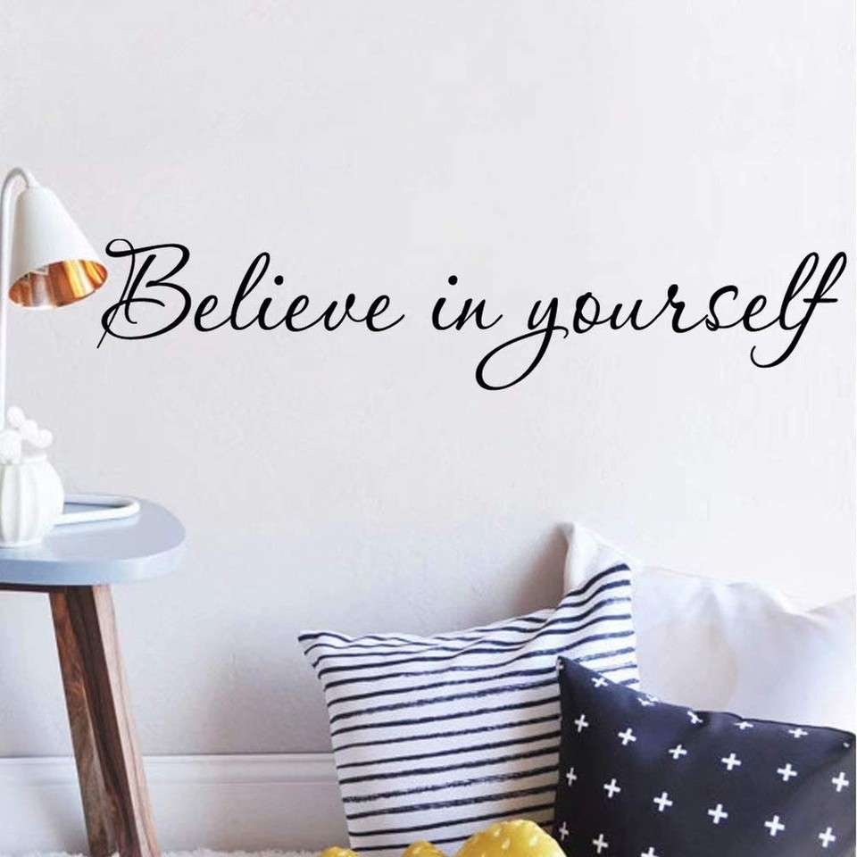 Inspirational Vinyl Wall Decals Words- Belive in Yourself Wall Quote ...