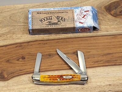 2011 CASE XX (#6318 SS) HARVEST ORANGE/3 BLADE "STOCKMAN" POCKET KNIFE ...