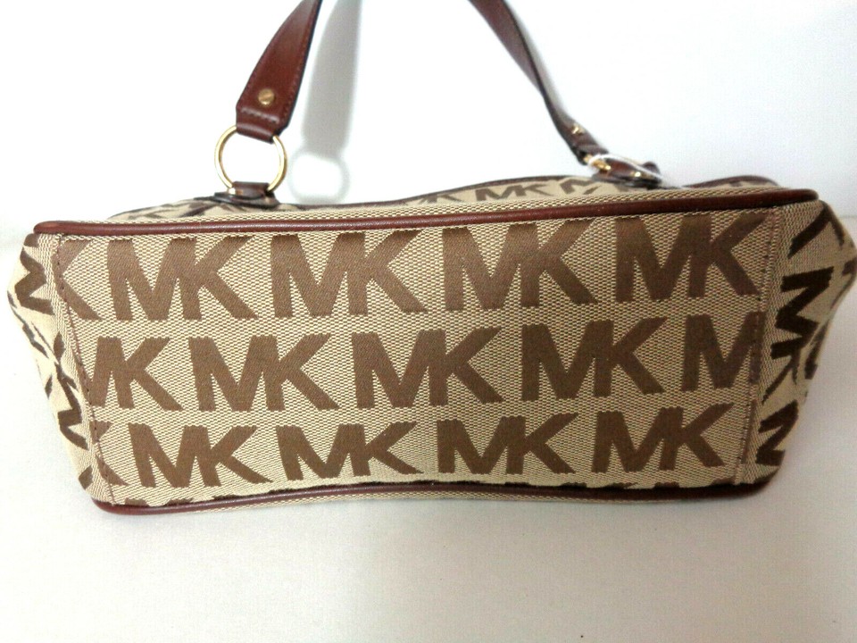 MICHAEL KORS Charleton Signature Jacquard Medium Tote w Top Strap ...