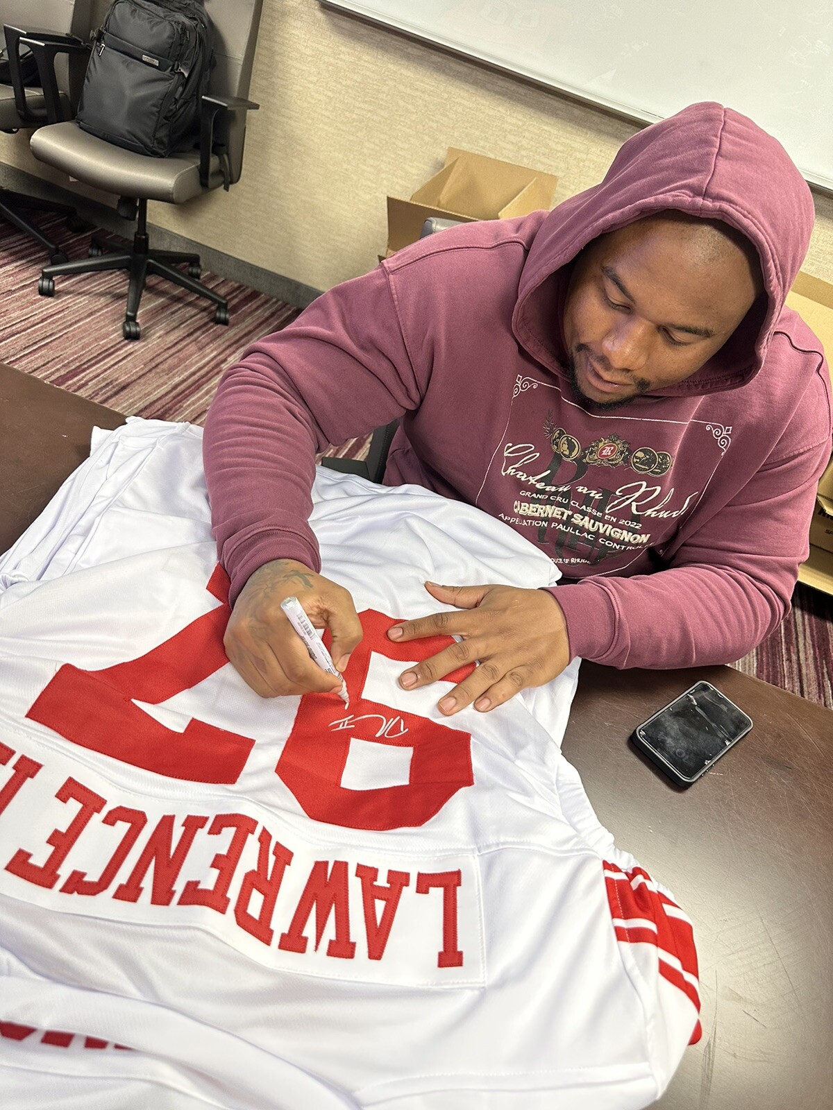 NEW YORK GIANTS DEXTER LAWRENCE AUTOGRAPHED SIGNED CUSTOM JERSEY ...