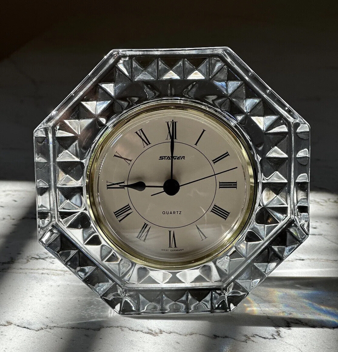 Vintage Staiger Quartz Clock West Germany Movement - Crystal Lead Made ...