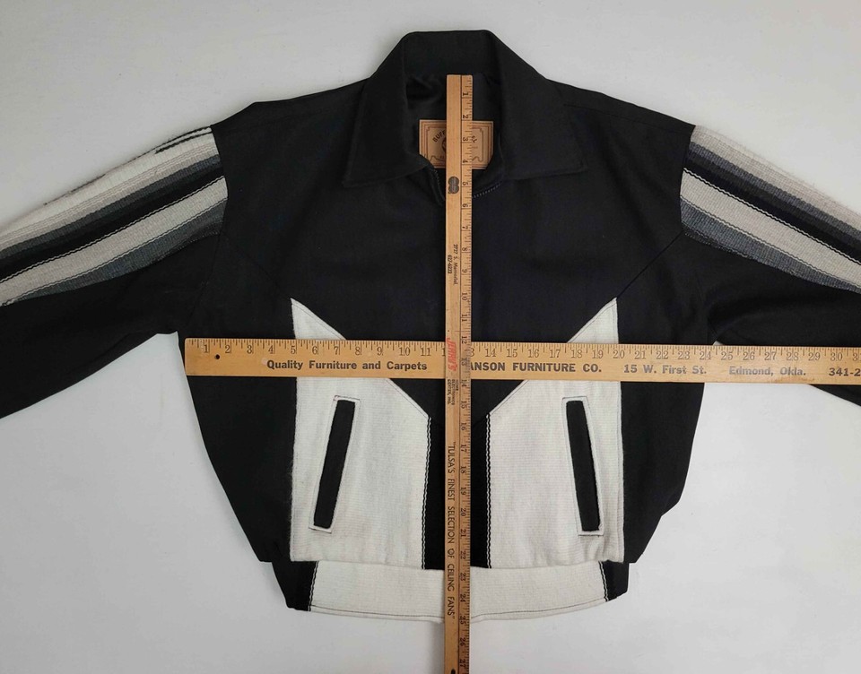 VTG Buffalo Nickel Aztec Coyote Western Cowboy Embroidered Bomber ...