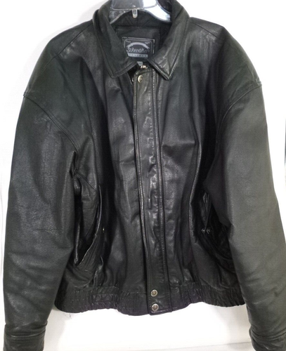 St. Johns Bay-Mens Black Leather Motorcycle Jacket-Extra Large XL ...
