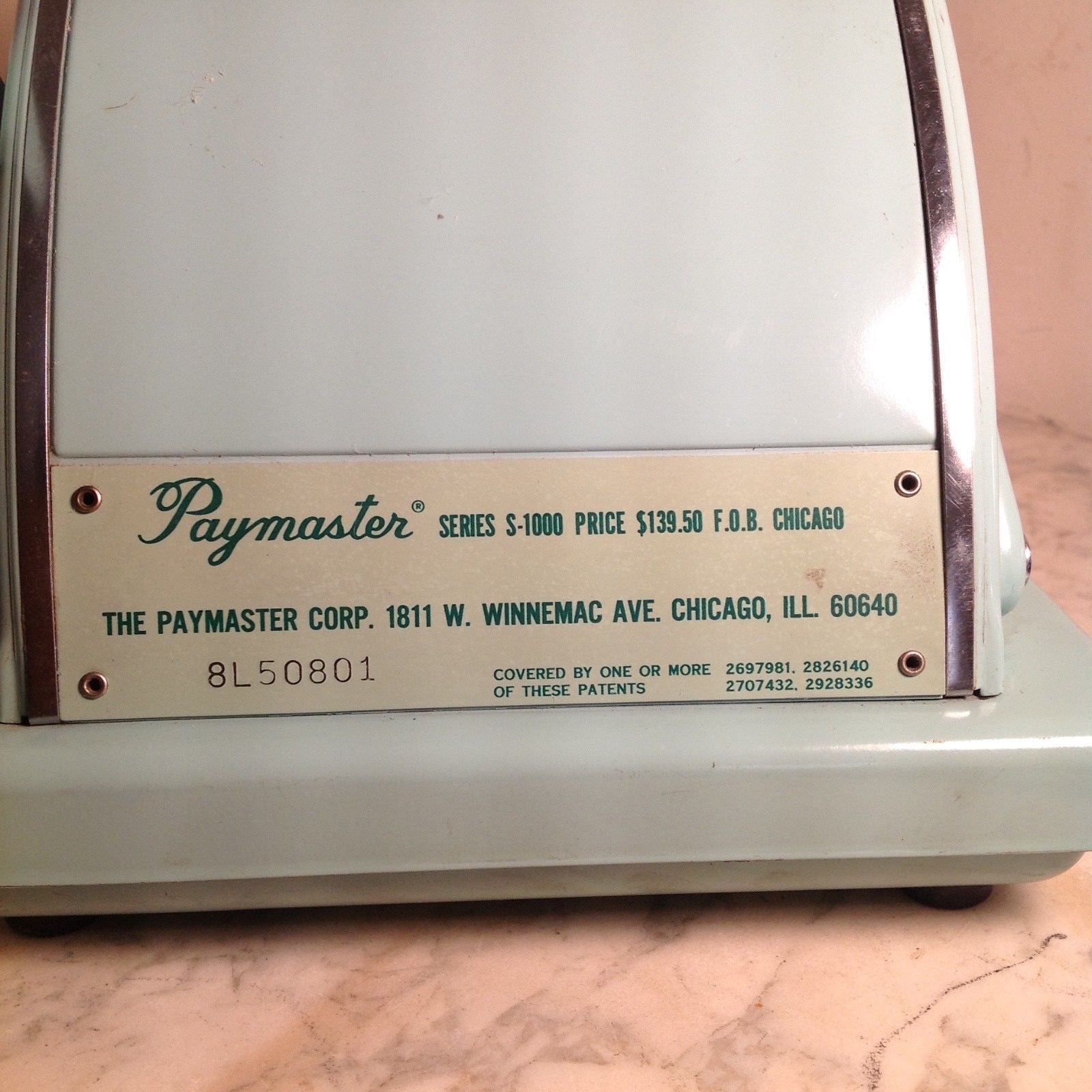 VINTAGE PAYMASTER CHECK PRINTER WRITER MACHINE S-1000 W/ KEY | eBay