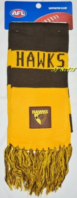 BNWT - Hawthorn Hawks Scarf AFL Bar Scarf | eBay Australia