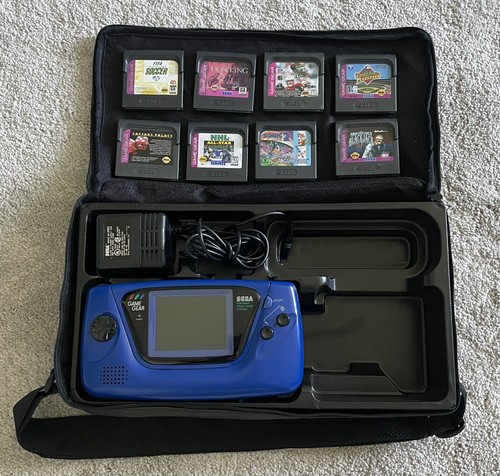 Blue Sega Game Gear Console Recapped With 8 Games , Power Adapter ...