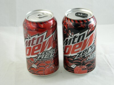 Mountain Dew Code Red & Zero Sugar Art Label Full 12 Oz Can 2022 New ...