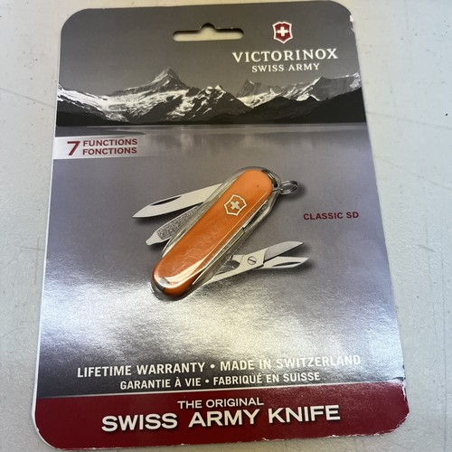 NEW Original SWISS ARMY KNIFE VICTORNOX Orange Classic SD 7 Functions ...