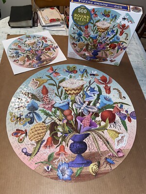 eeBoo “Crazy Bug Bouquet” 500 Piece Round Jigsaw Puzzle - So Cute!! | eBay