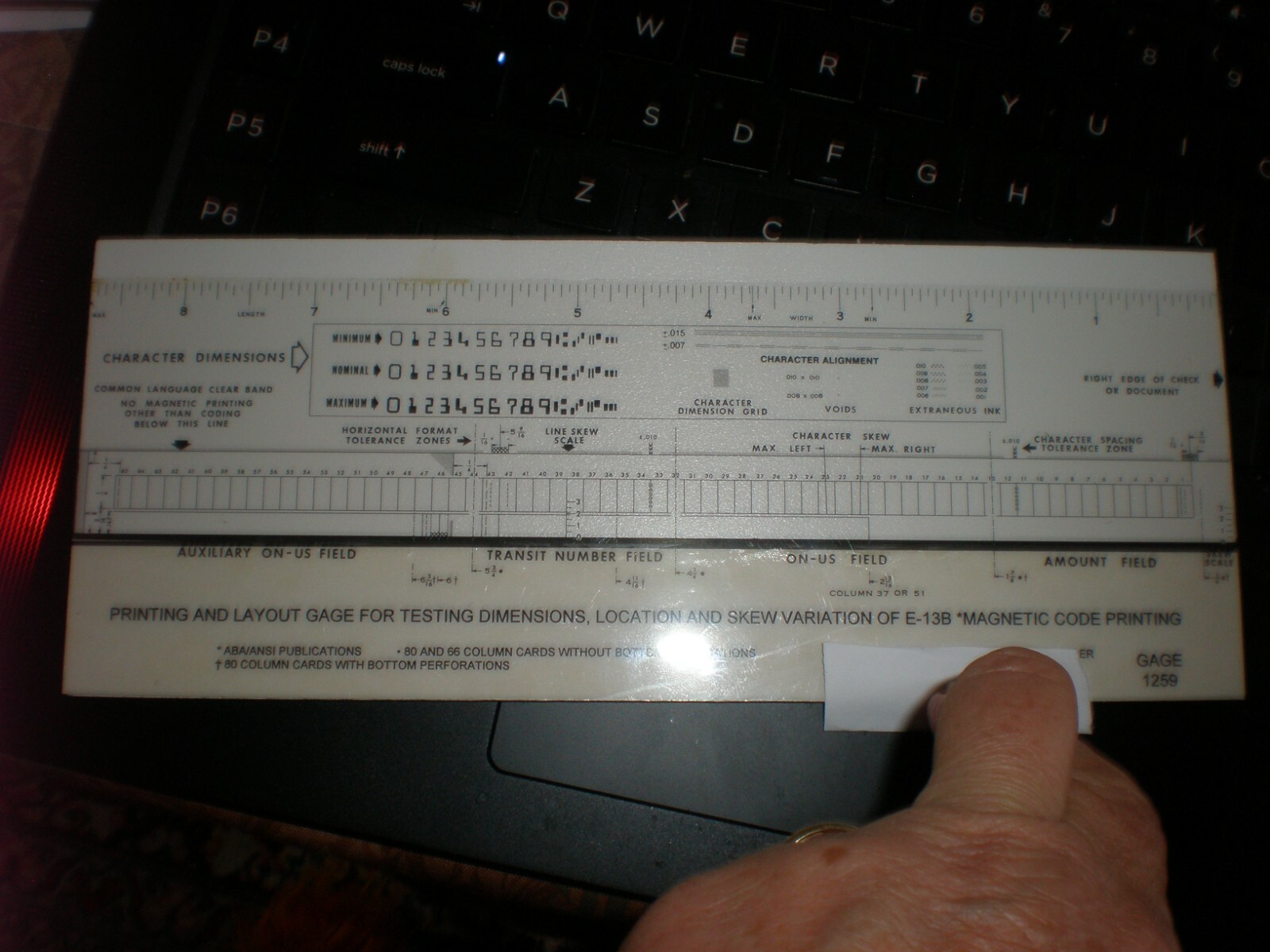 MINT GLARDEN Magnetic Code Printing Layout Gage paper checks gauge ...