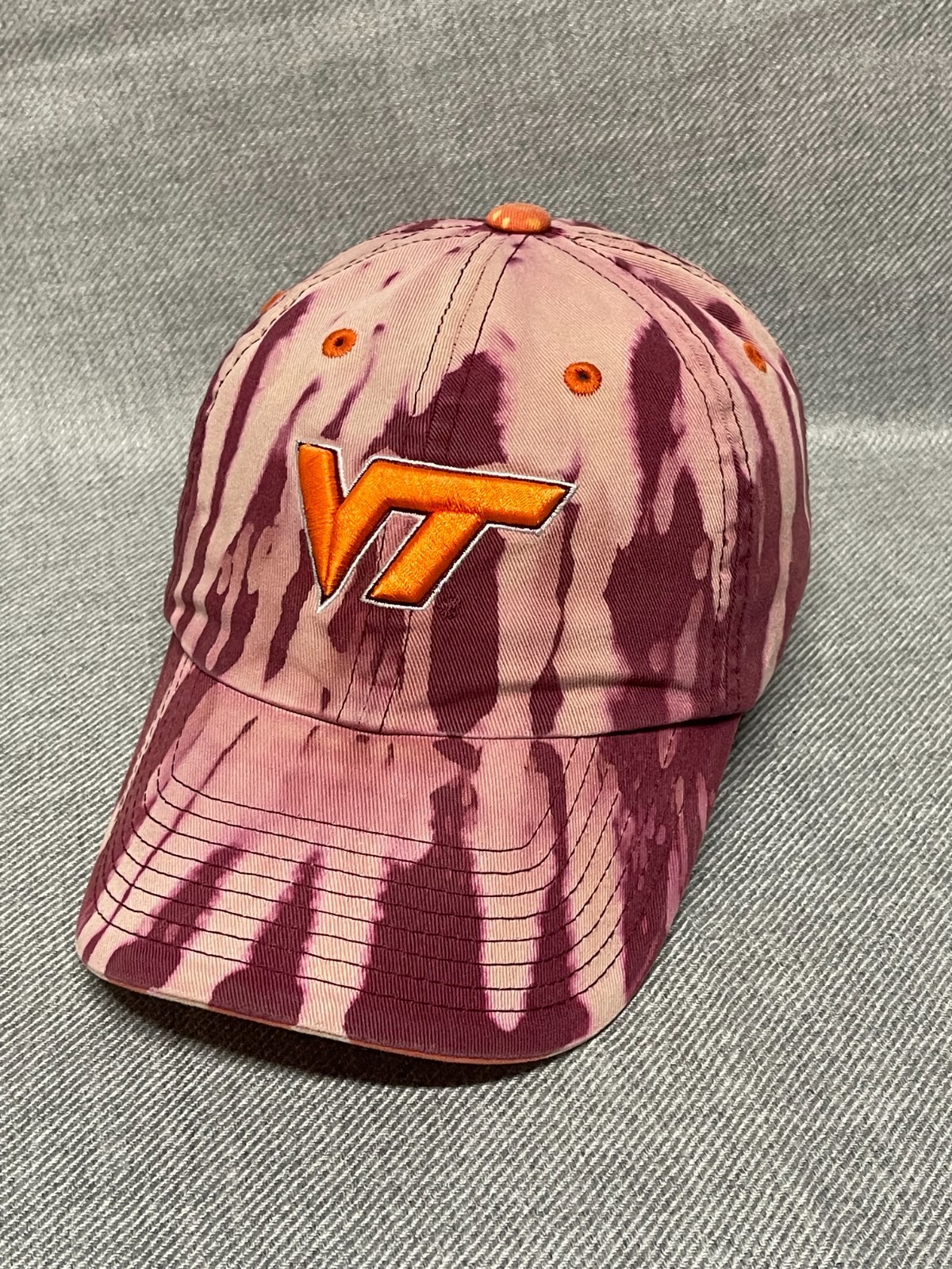 Virginia Tech Hat Cap Men's Maroon Strap Back College Tie Dye Top World ...