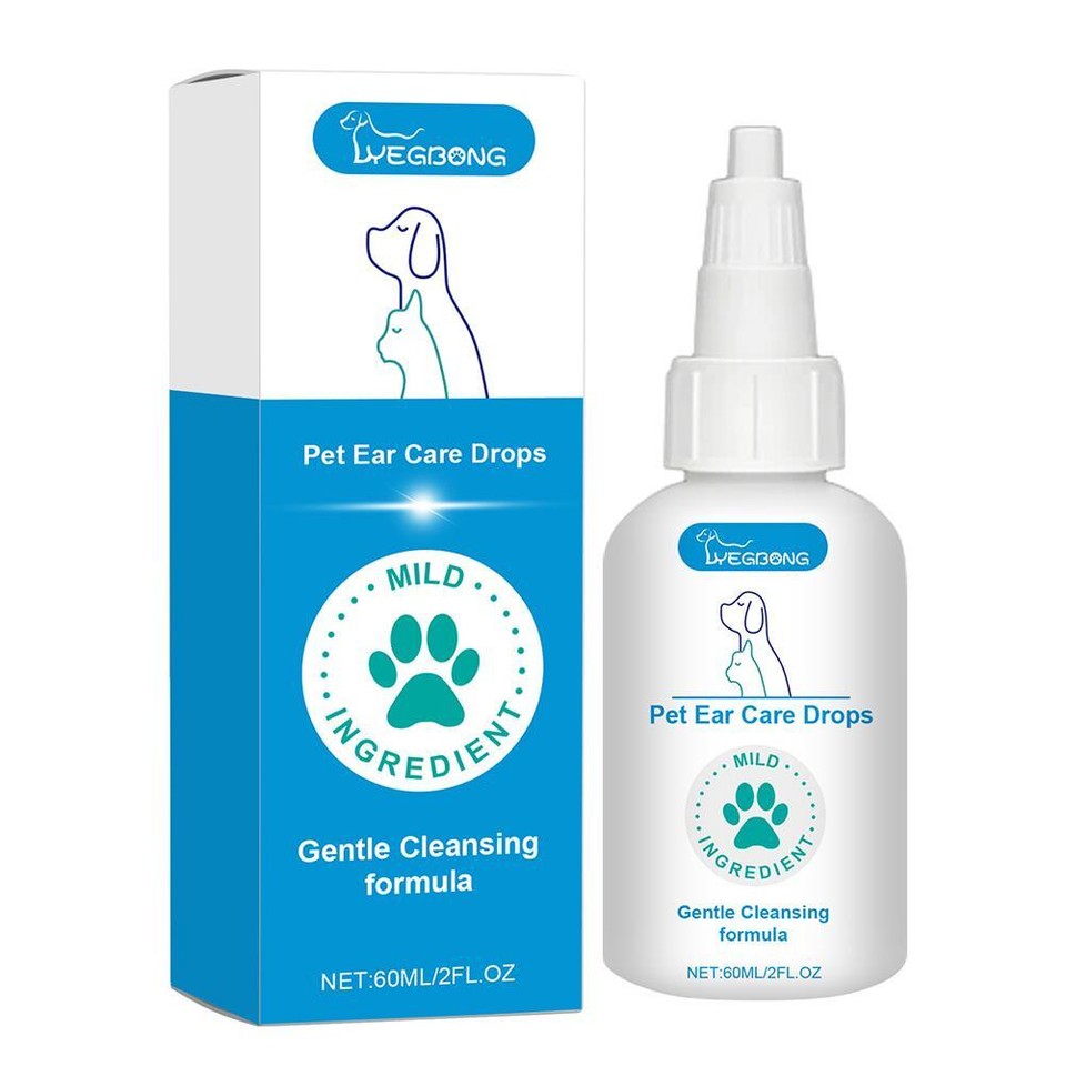 Dog Cat Ear Cleaner Wash Drops Itchy Ears Itching Mites Odour Stop Wax ...
