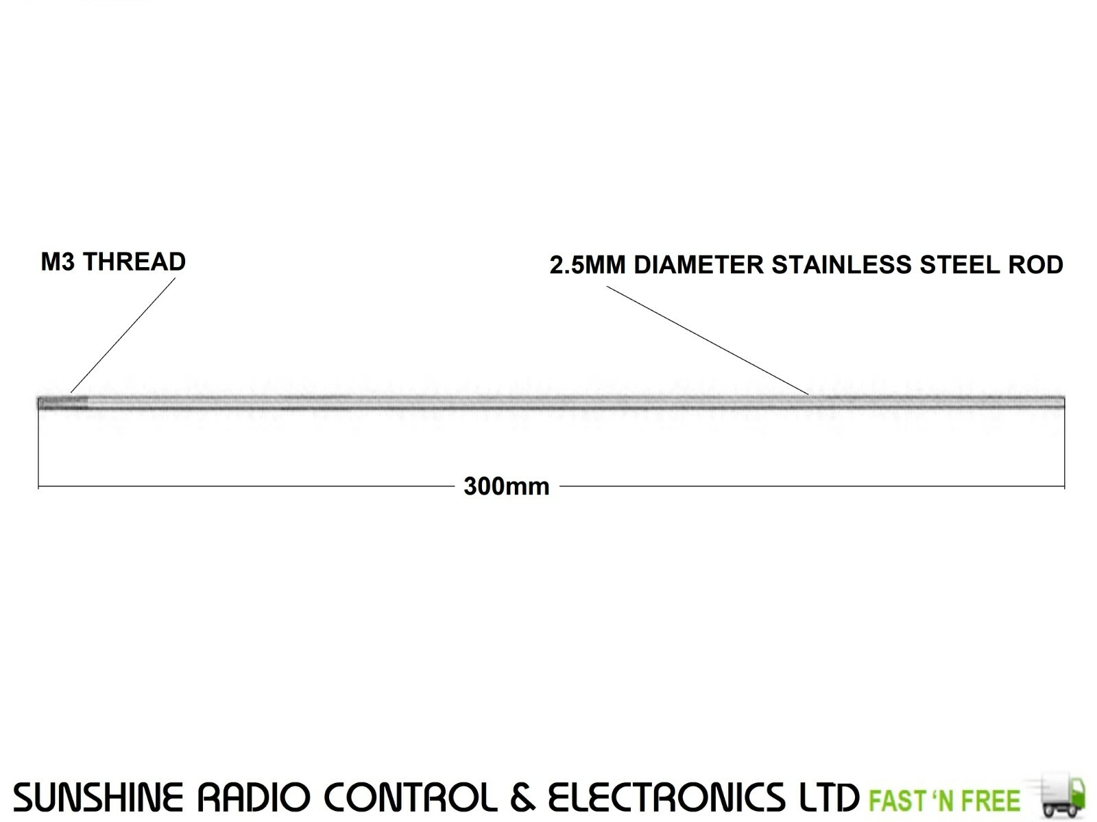RC Push Rod 30cm 300mm 12" Pushrods For Clevis Snap Links Ball Joints ...