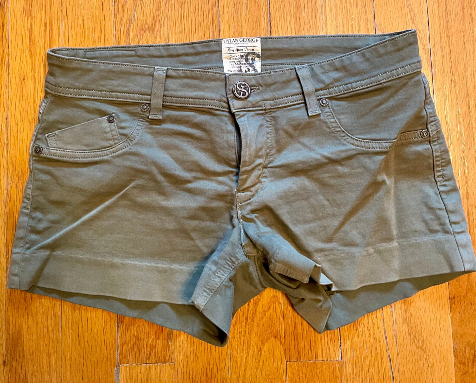 Dylan George Army Green Short Shorts - Size 27 - Gem