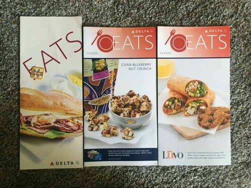 Set of Three Menus Inflight Meals 2013 Delta Airlines Buy on Board ...