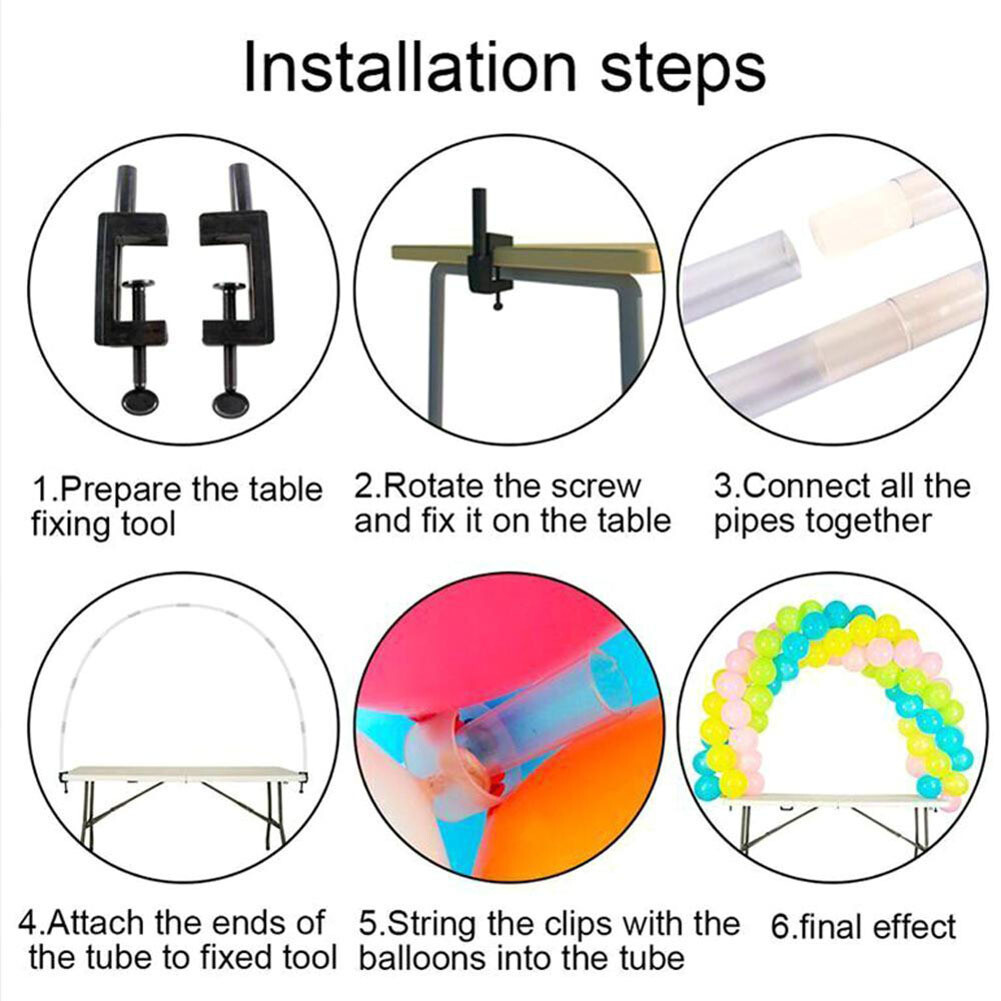 Clamp Balloon Arch Kit with Connectors Table Top Decoration for ...
