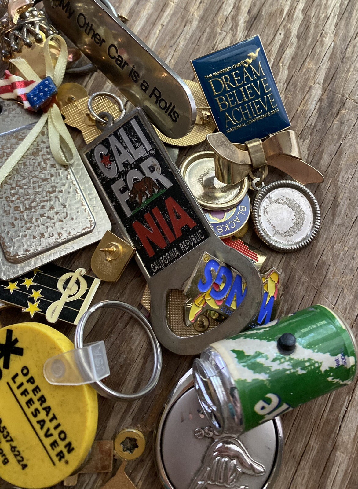 Junk Drawer Lot Vintage Lapel Pin Keychain Key Ring Fob Pinback | eBay