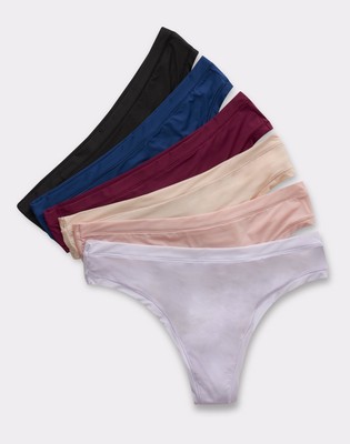 Hanes 6-Pack Thong Comfort Flex Fit Women Panties Microfiber ...
