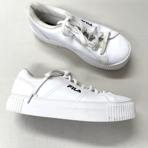 Fila White Leather Platform Lace Up Sneakers Womens 6 | eBay