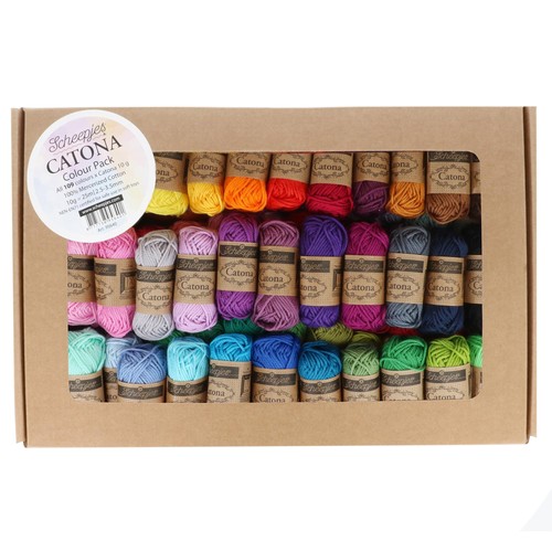 Catona Colour Pack 109 x 10g Assorted Cotton Yarn Kit | eBay