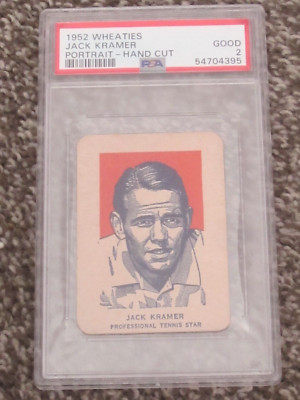 1952 Wheaties Jack Kramer Tennis Star Portrait Hand Cut PSA 2 Good | eBay