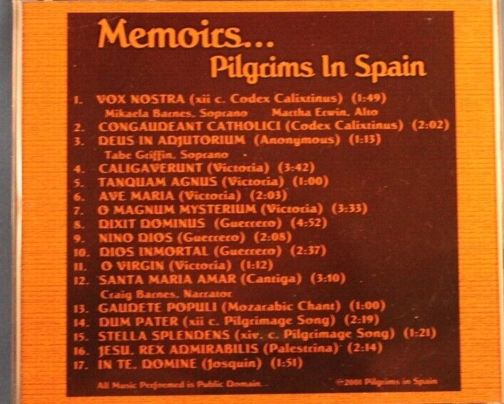 Memoirs - Pilgrams in Spain CD | eBay