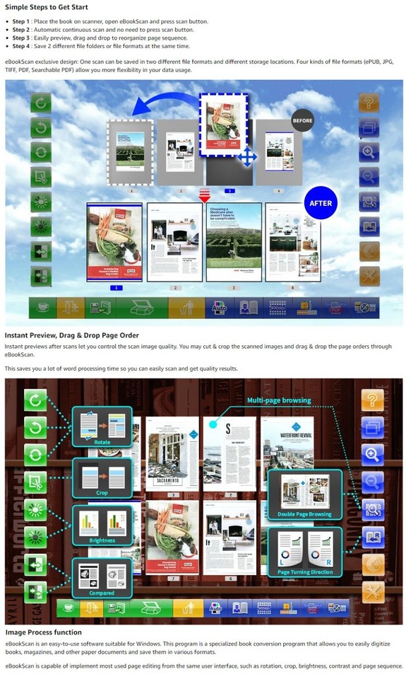 Plustek 3800L eBookScan - Book Scanner with Intuitive Software Windows 7/8/10/11 | eBay
