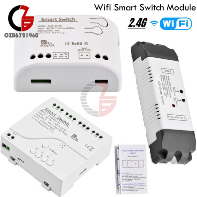 Smart Remote Control Wireless WiFi Switch Relay Module 1/2/4CH DC7-32V ...