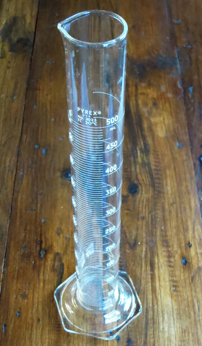 PYREX 500mL TALL Graduated Glass Cylinder Double Metric Scale Class B ...
